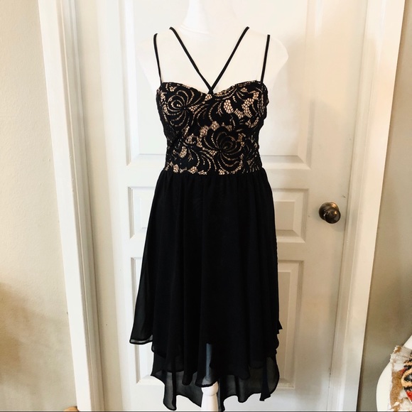 Jodi Kristopher | Dresses | Jodi Kristopher Lace Top Sheer Bottom Dress ...